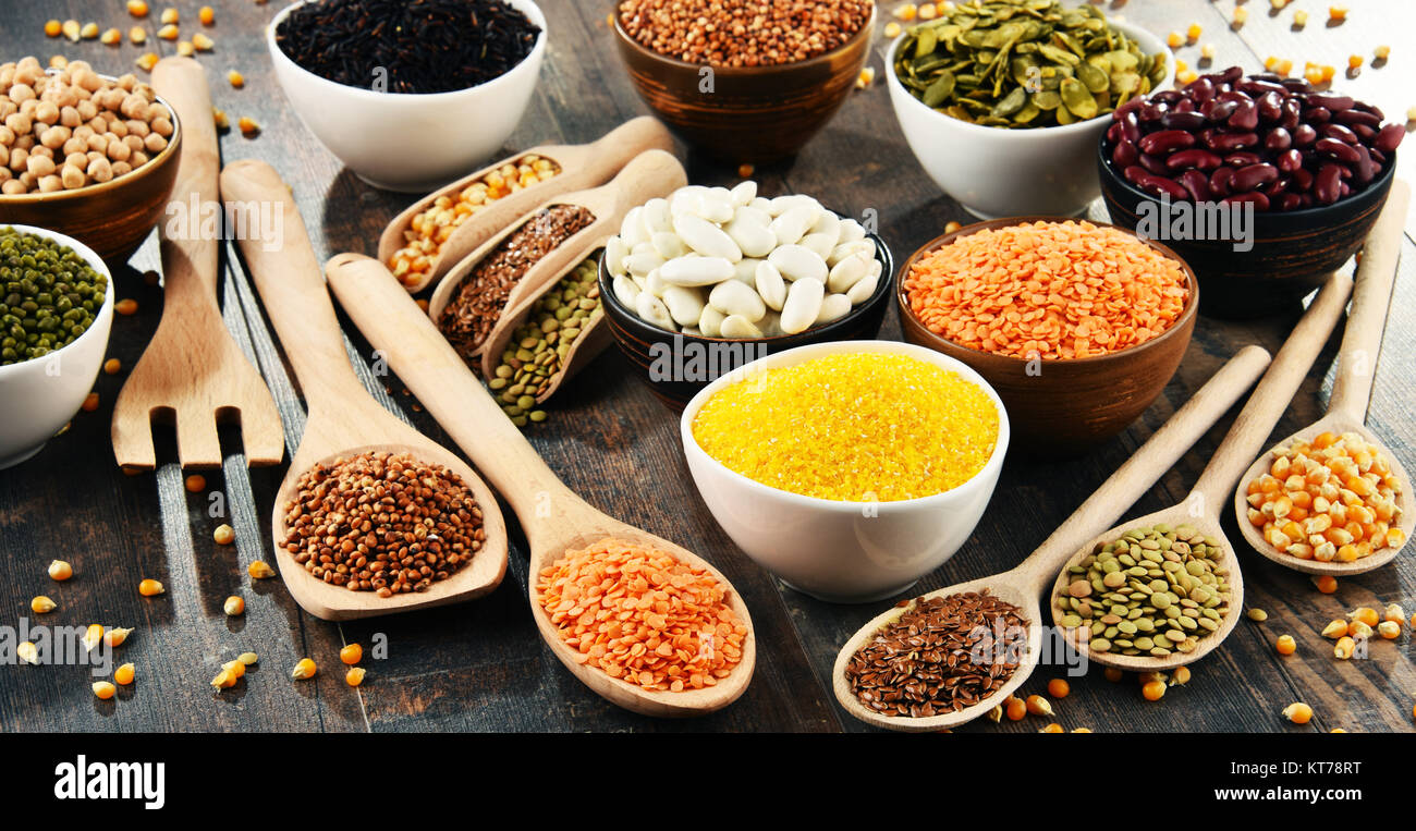 Composition with variety of vegetarian food ingredients Stock Photo - Alamy