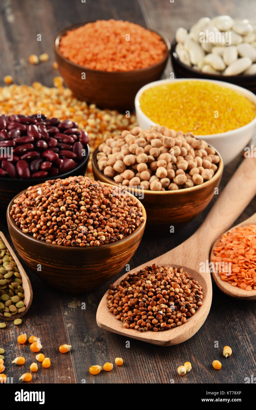 Composition with variety of vegetarian food ingredients Stock Photo - Alamy