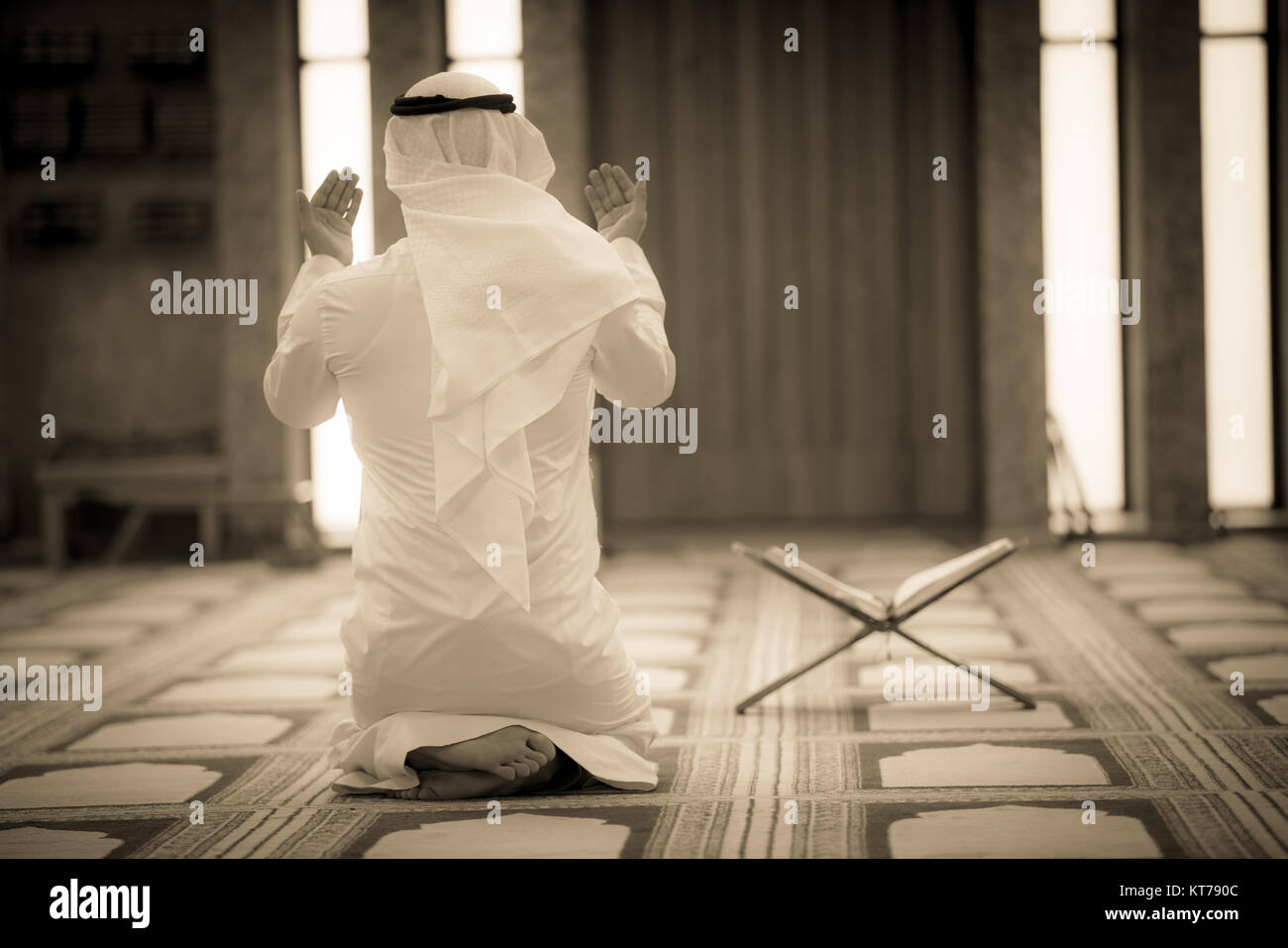 Religious muslim man praying inside the mosque Stock Photo - Alamy