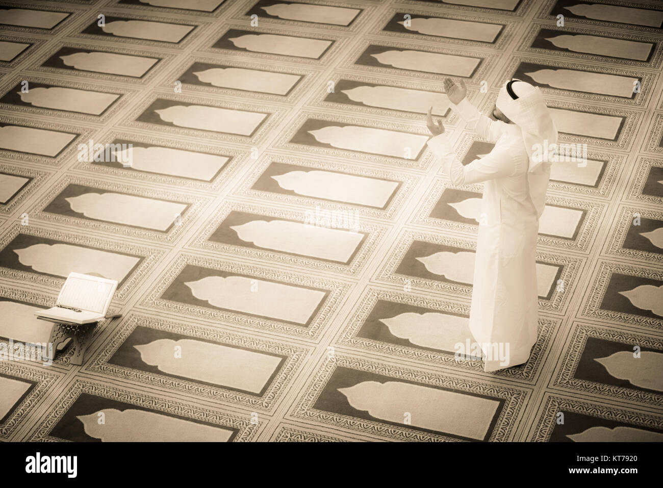 Religious muslim man praying inside the mosque Stock Photo - Alamy