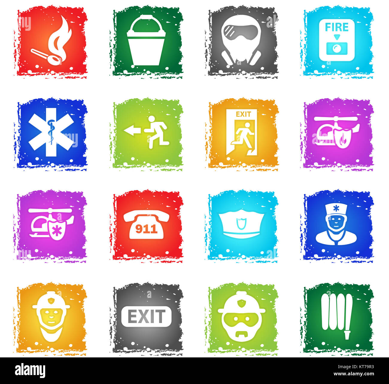 emergency icon set Stock Photo - Alamy