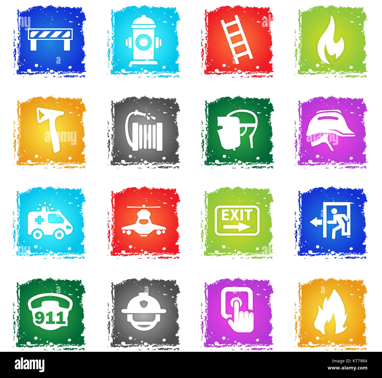 emergency icon set Stock Photo - Alamy