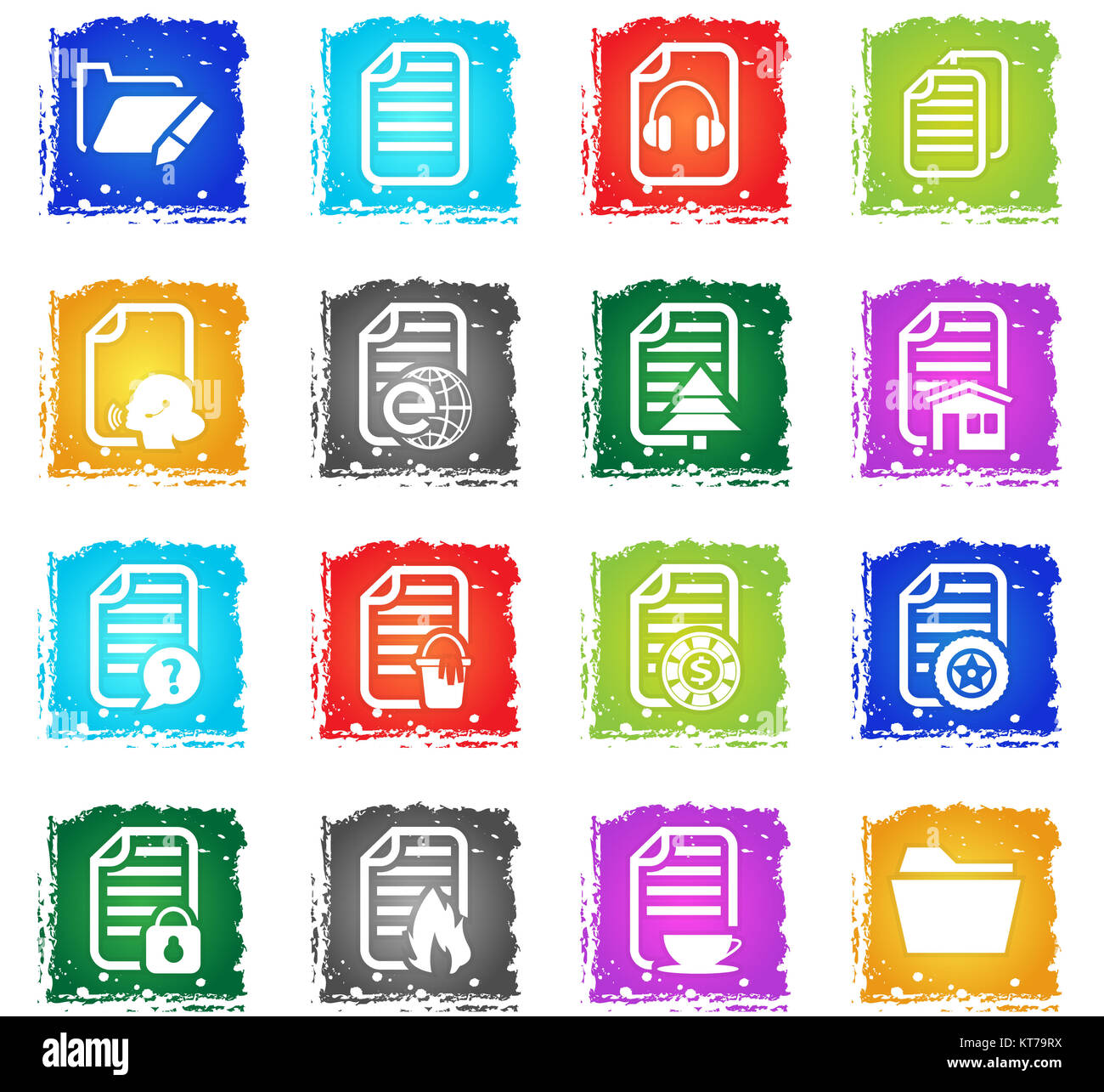 documents icon set Stock Photo - Alamy