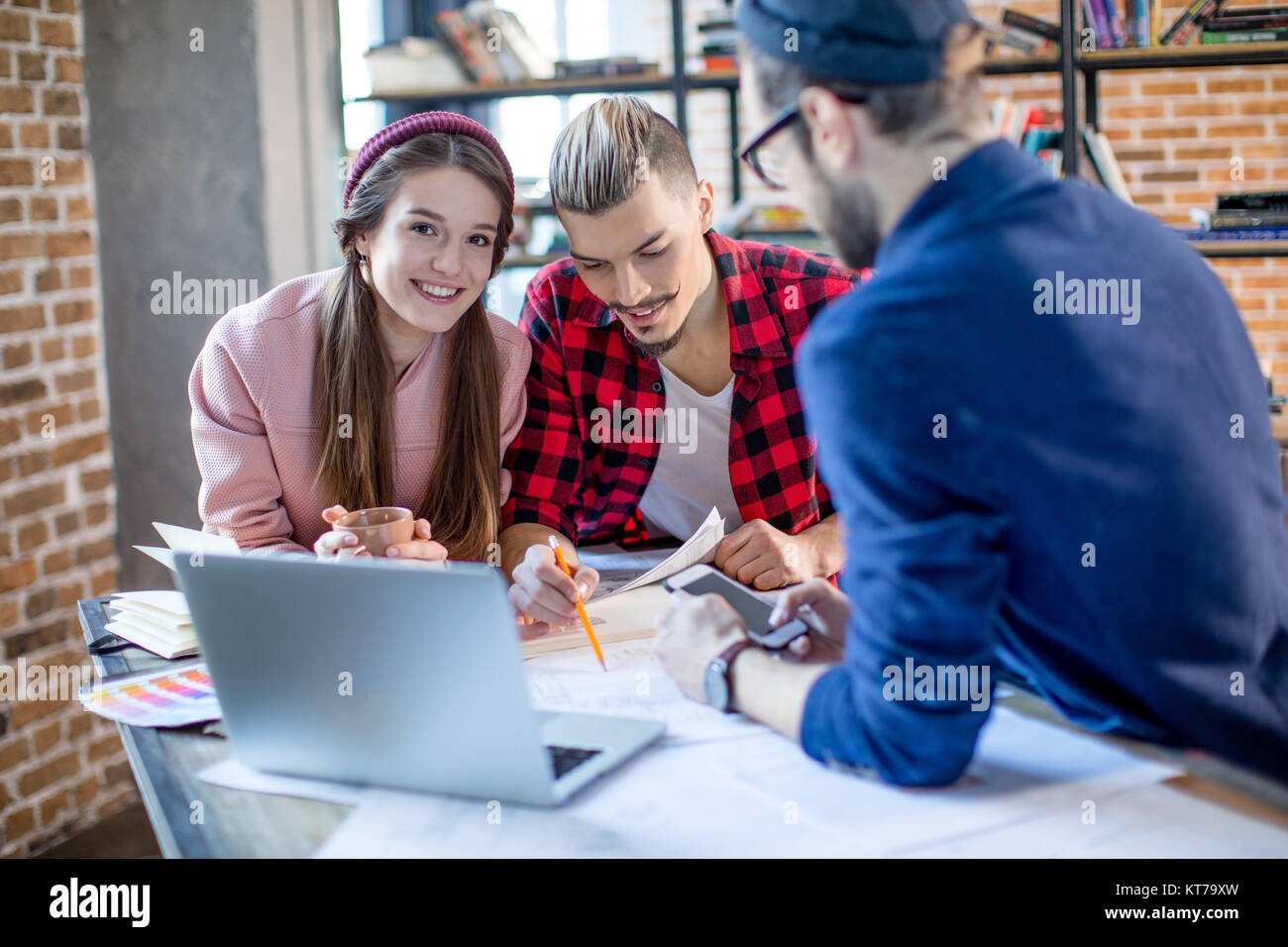 Designers working at project Stock Photo - Alamy