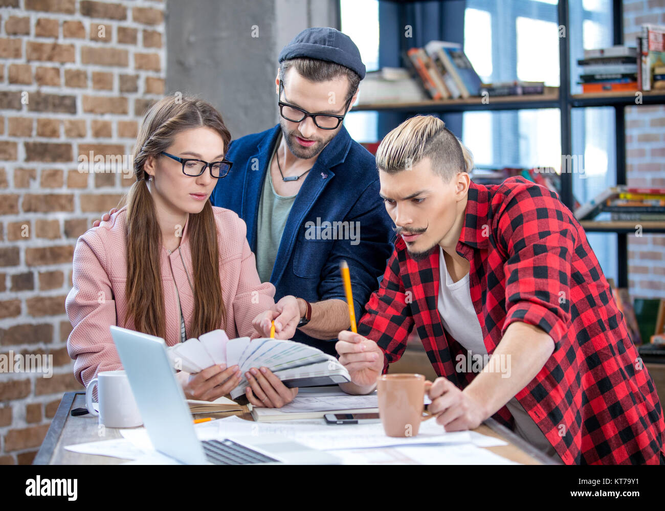 Designers working at project Stock Photo - Alamy