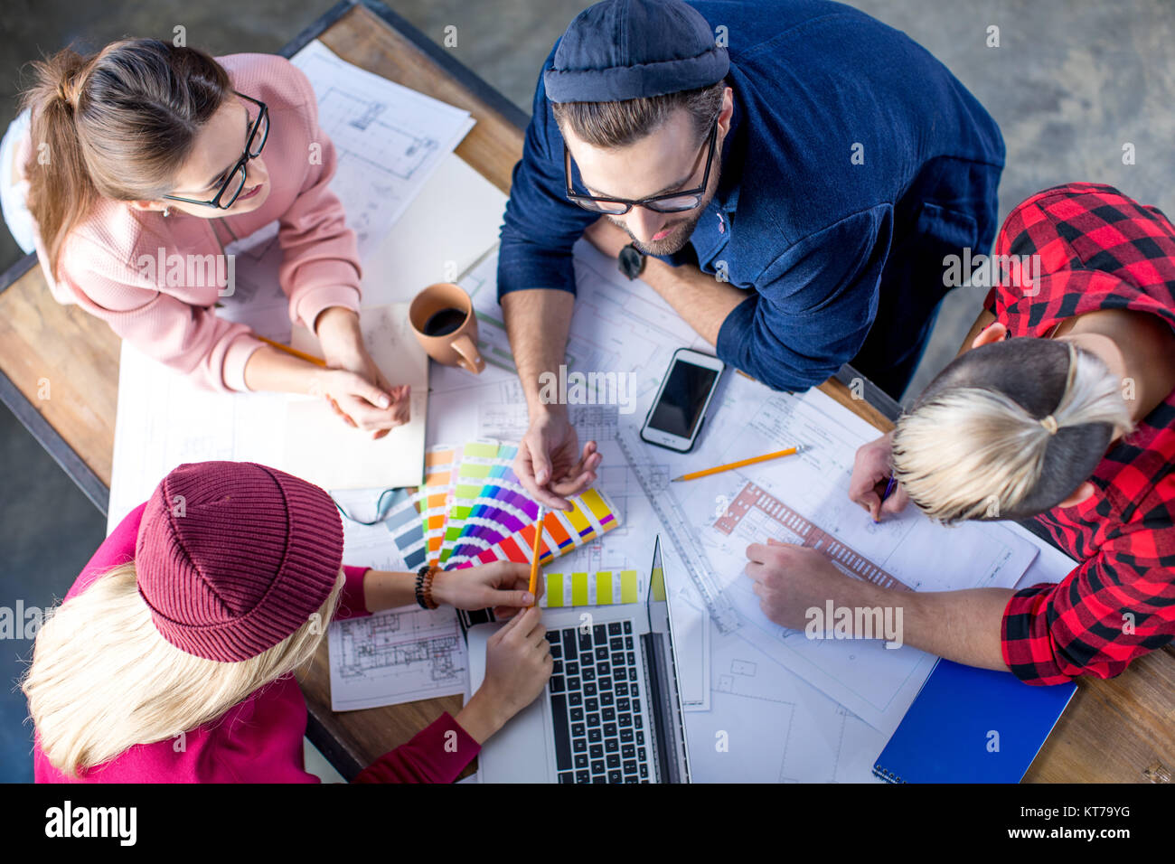 Designers working at project Stock Photo - Alamy