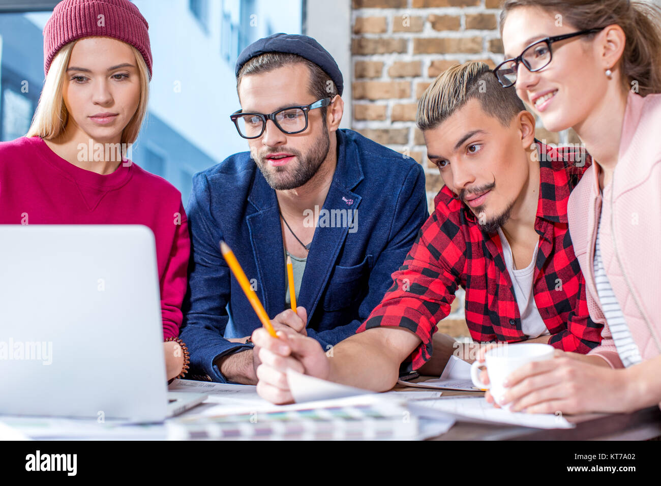 Designers working at project Stock Photo - Alamy