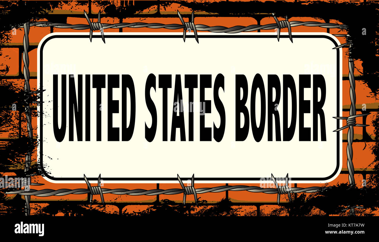 United States Border Sign Stock Photo - Alamy