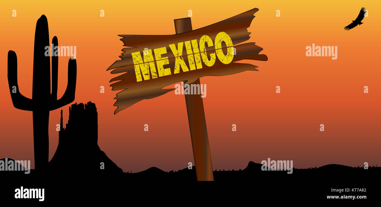 Mexico Border Sign Stock Photo - Alamy