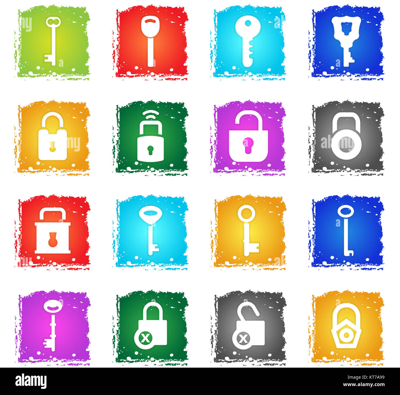 lock and key icon set Stock Photo - Alamy
