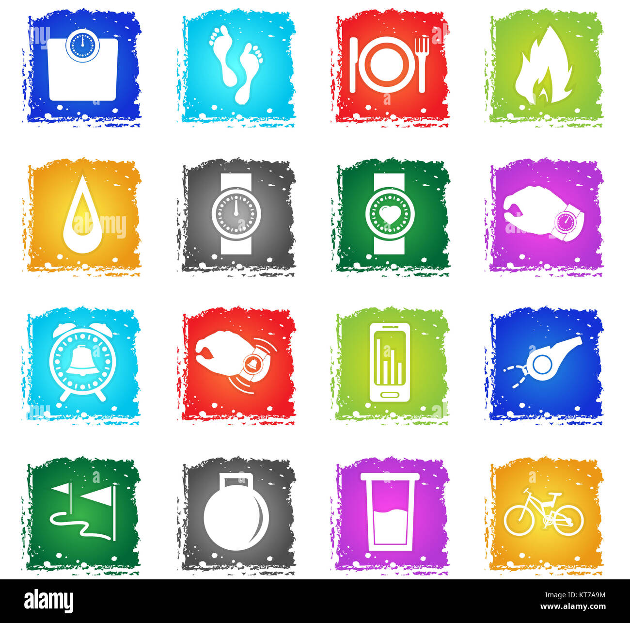 jogging icon set Stock Photo - Alamy