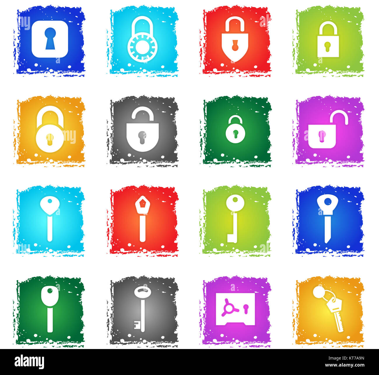 lock and key icon set Stock Photo - Alamy