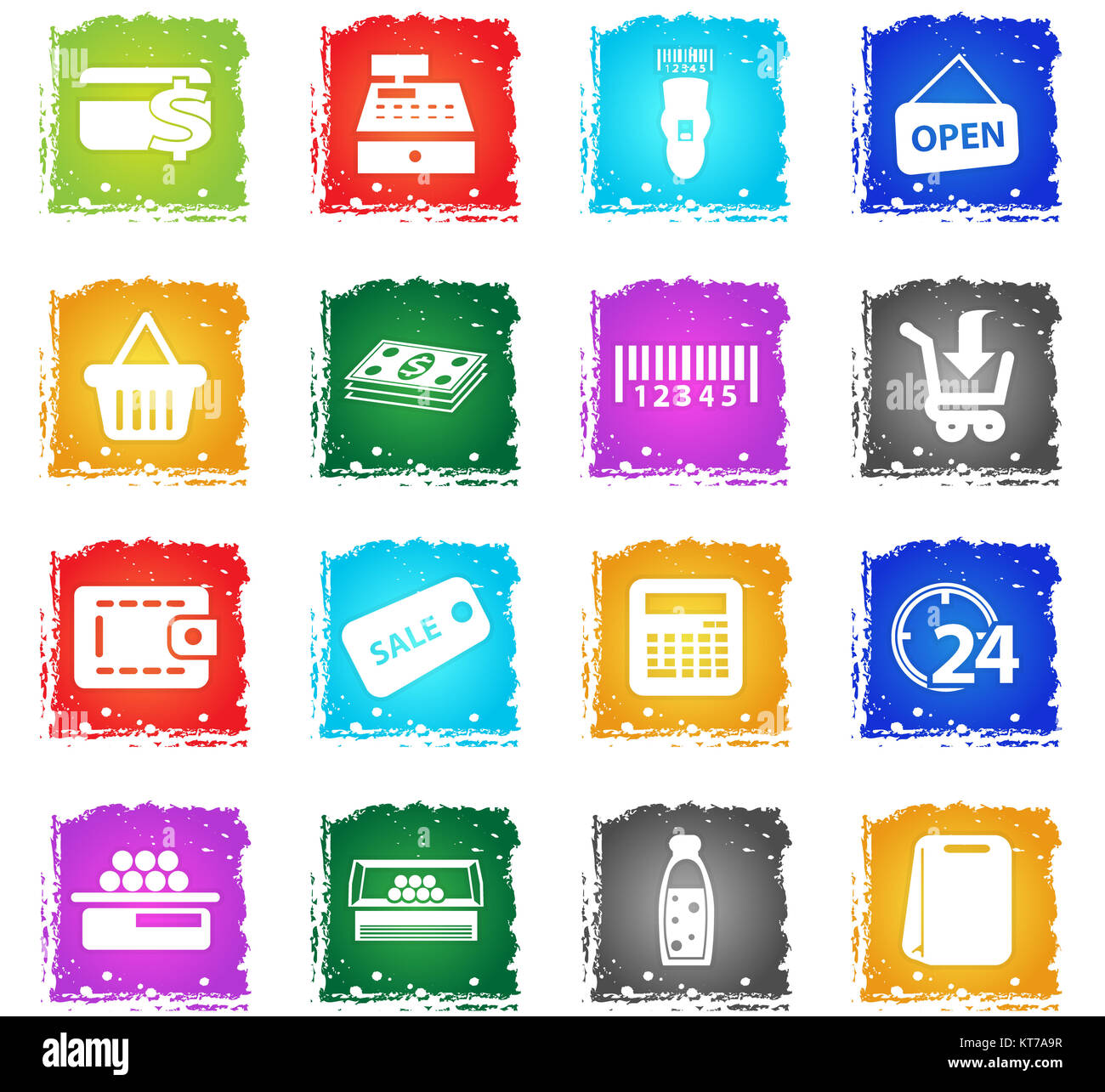 grocery store icon set Stock Photo - Alamy