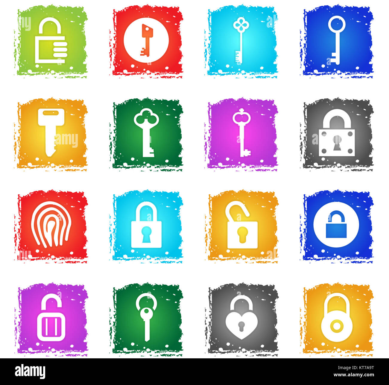 lock and key icon set Stock Photo - Alamy