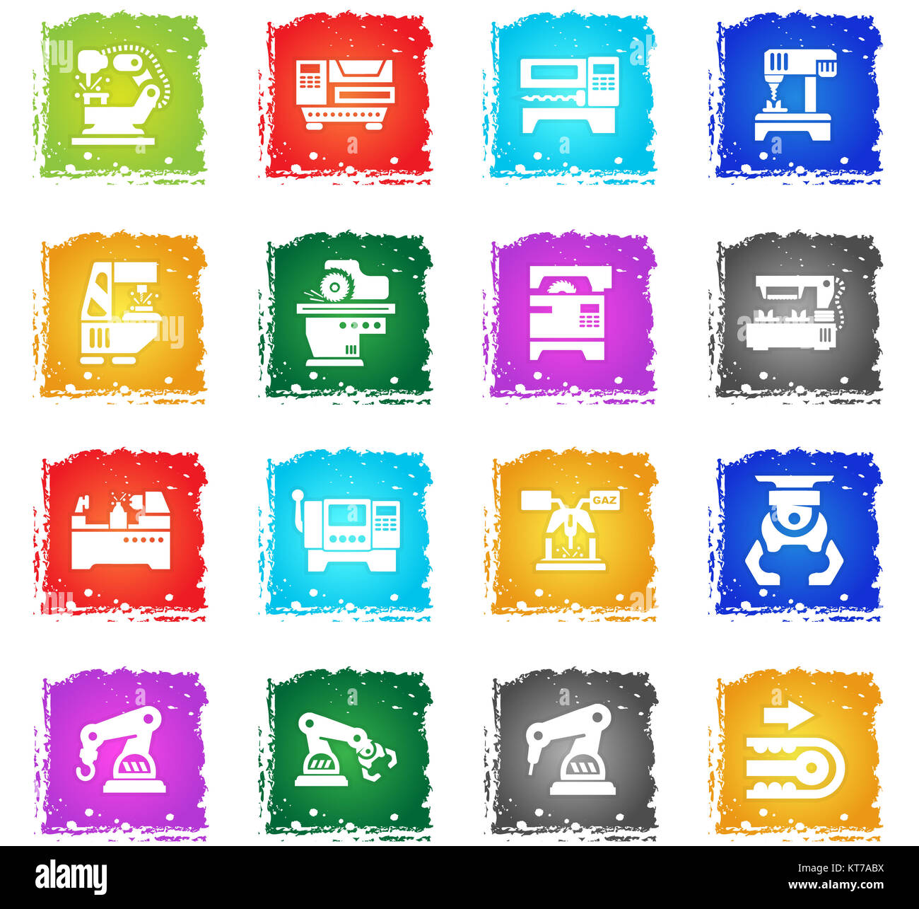 machine tools icon set Stock Photo - Alamy