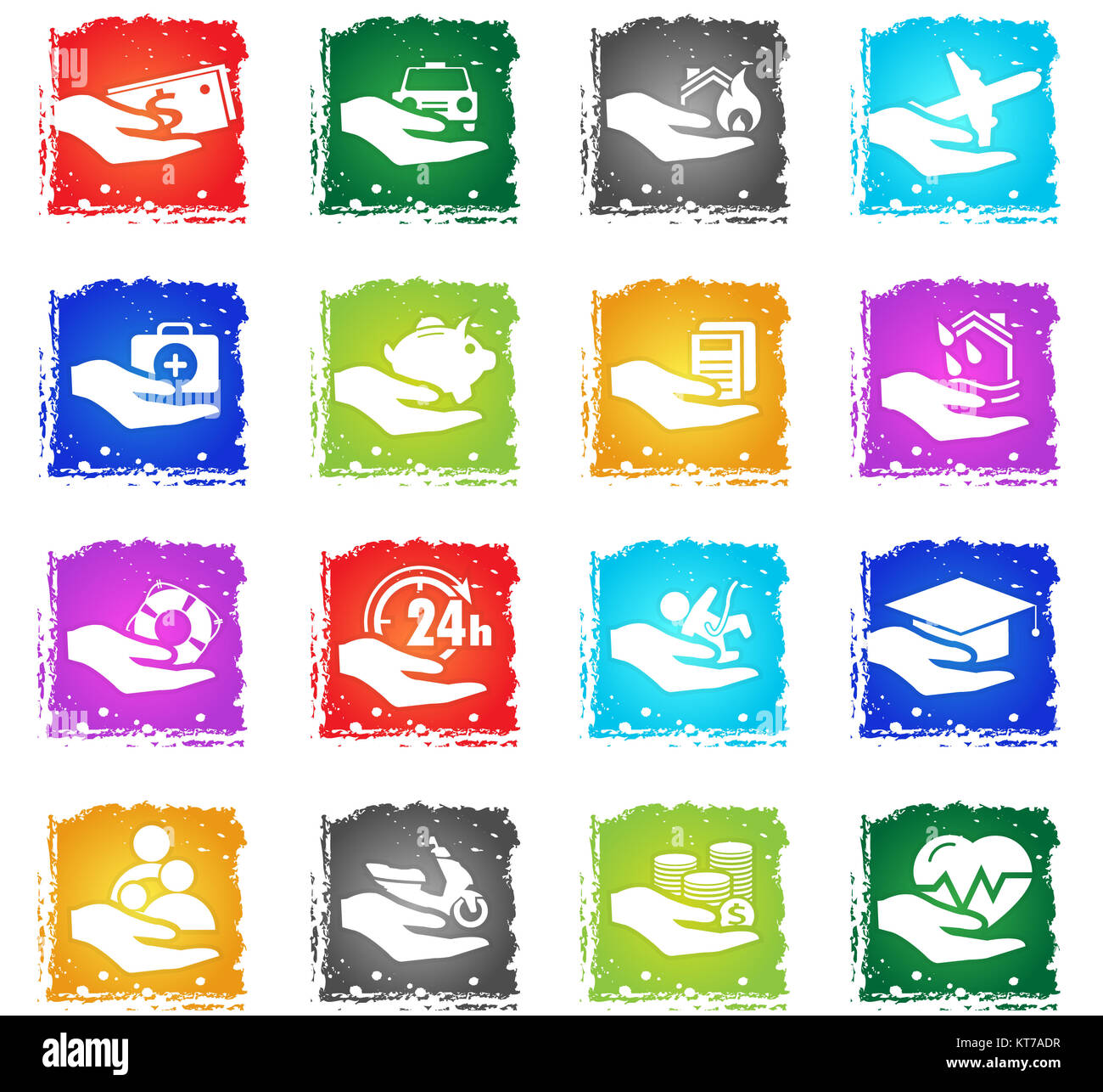 insurance icon set Stock Photo - Alamy