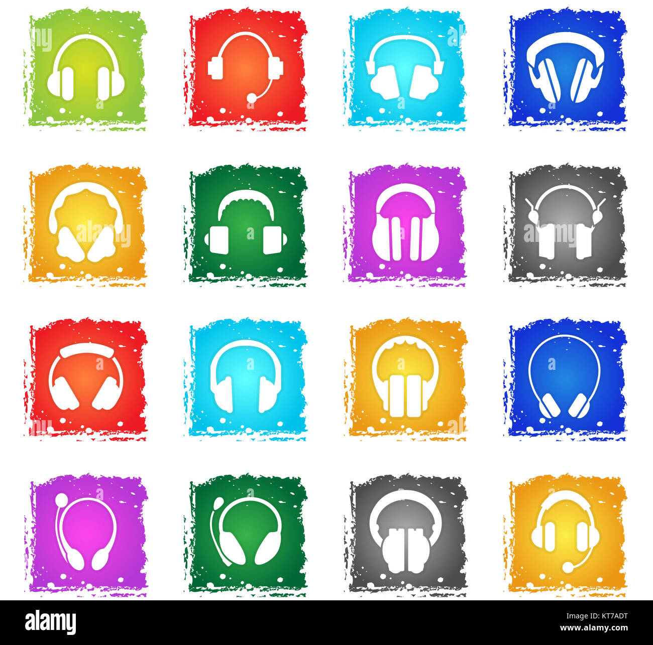 headphones icon set Stock Photo - Alamy