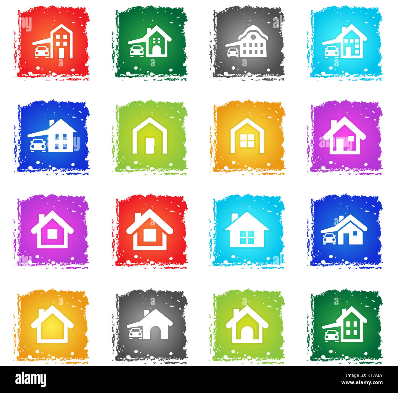 house type icon set Stock Photo - Alamy