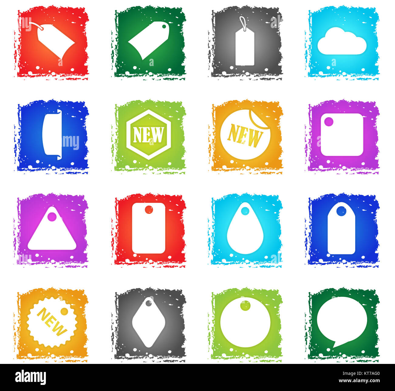 sticker and label icon set Stock Photo - Alamy