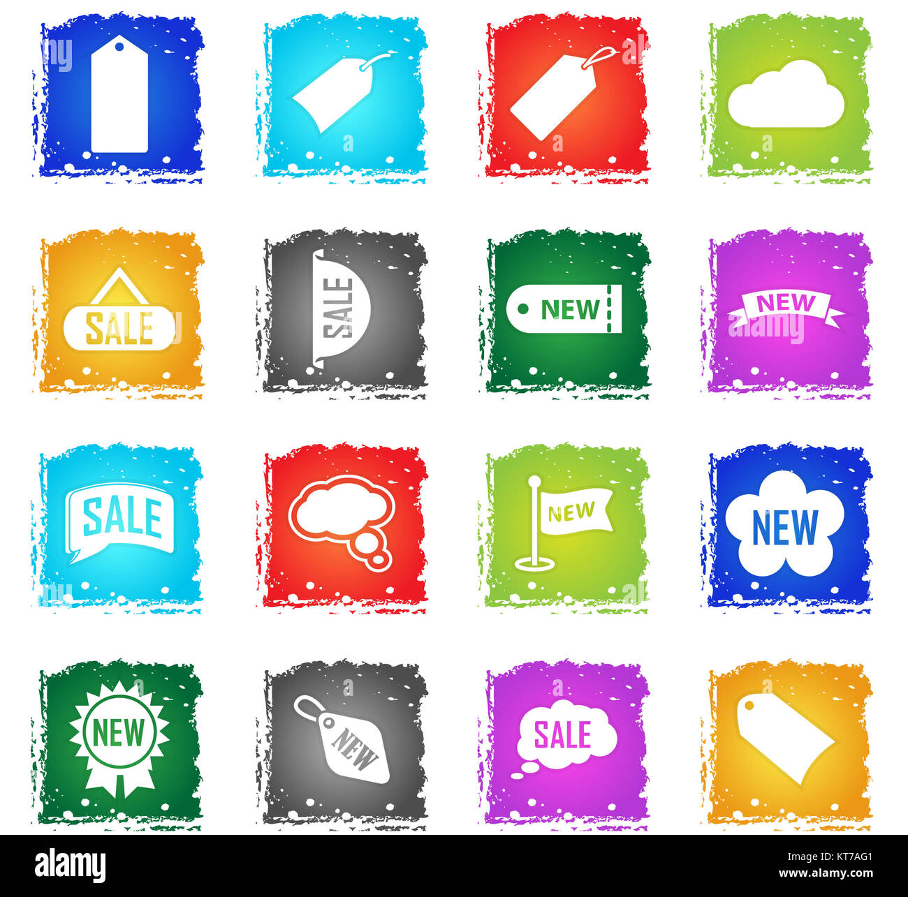 sticker and label icon set Stock Photo - Alamy