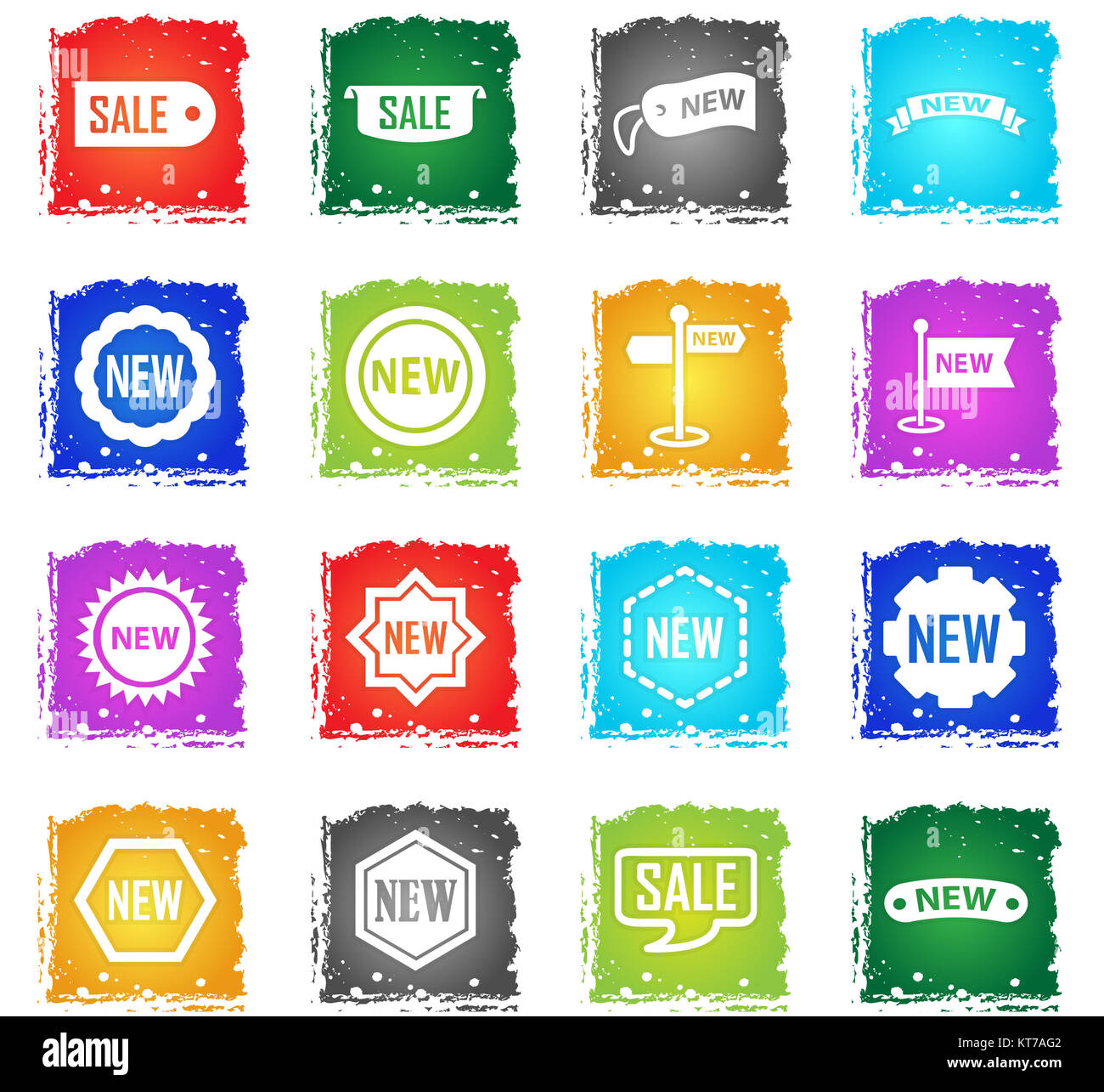 sticker and label icon set Stock Photo - Alamy