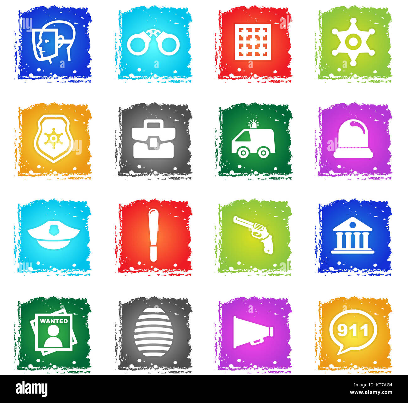 police icon set Stock Photo - Alamy