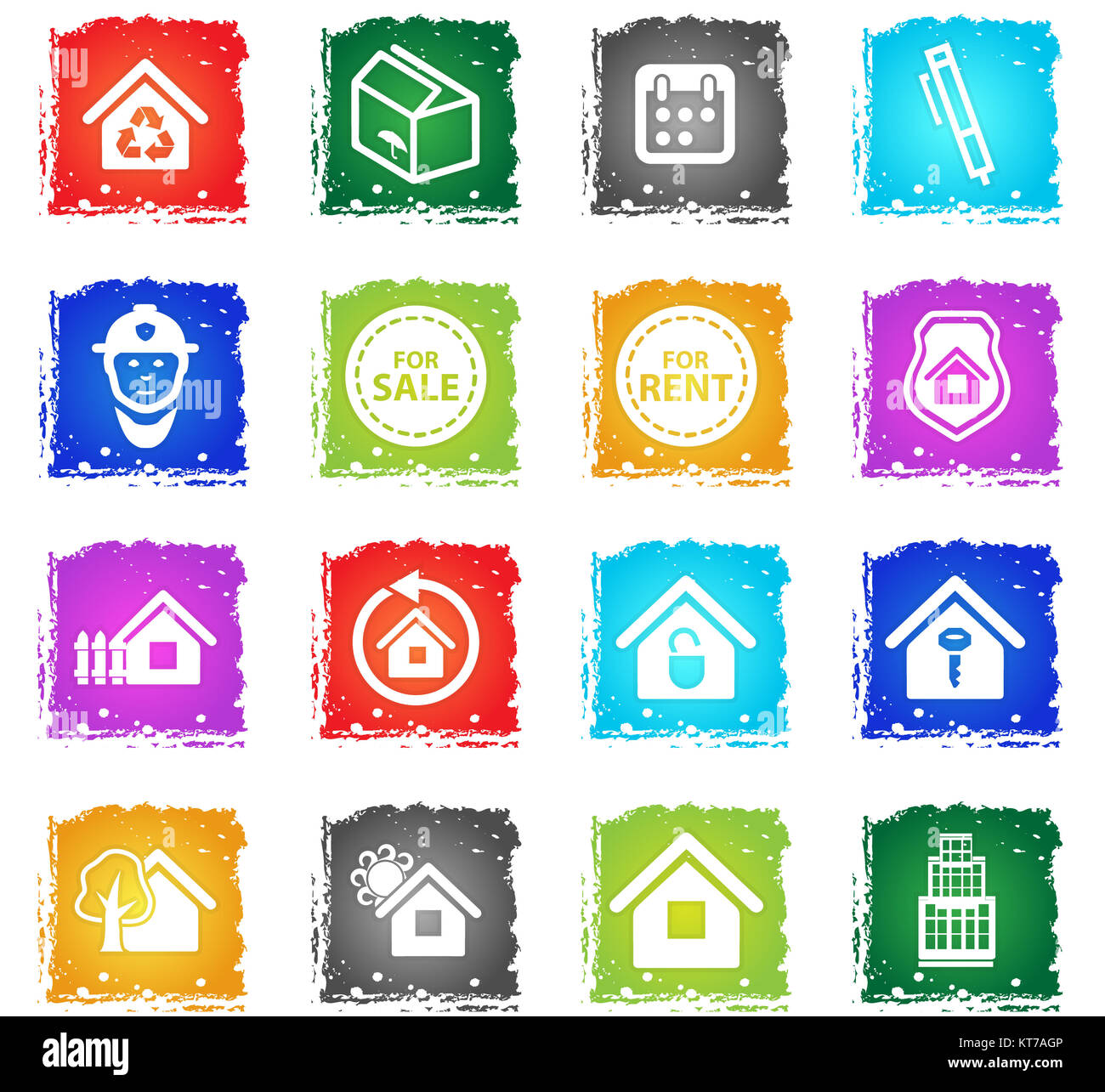 real estate icon set Stock Photo - Alamy