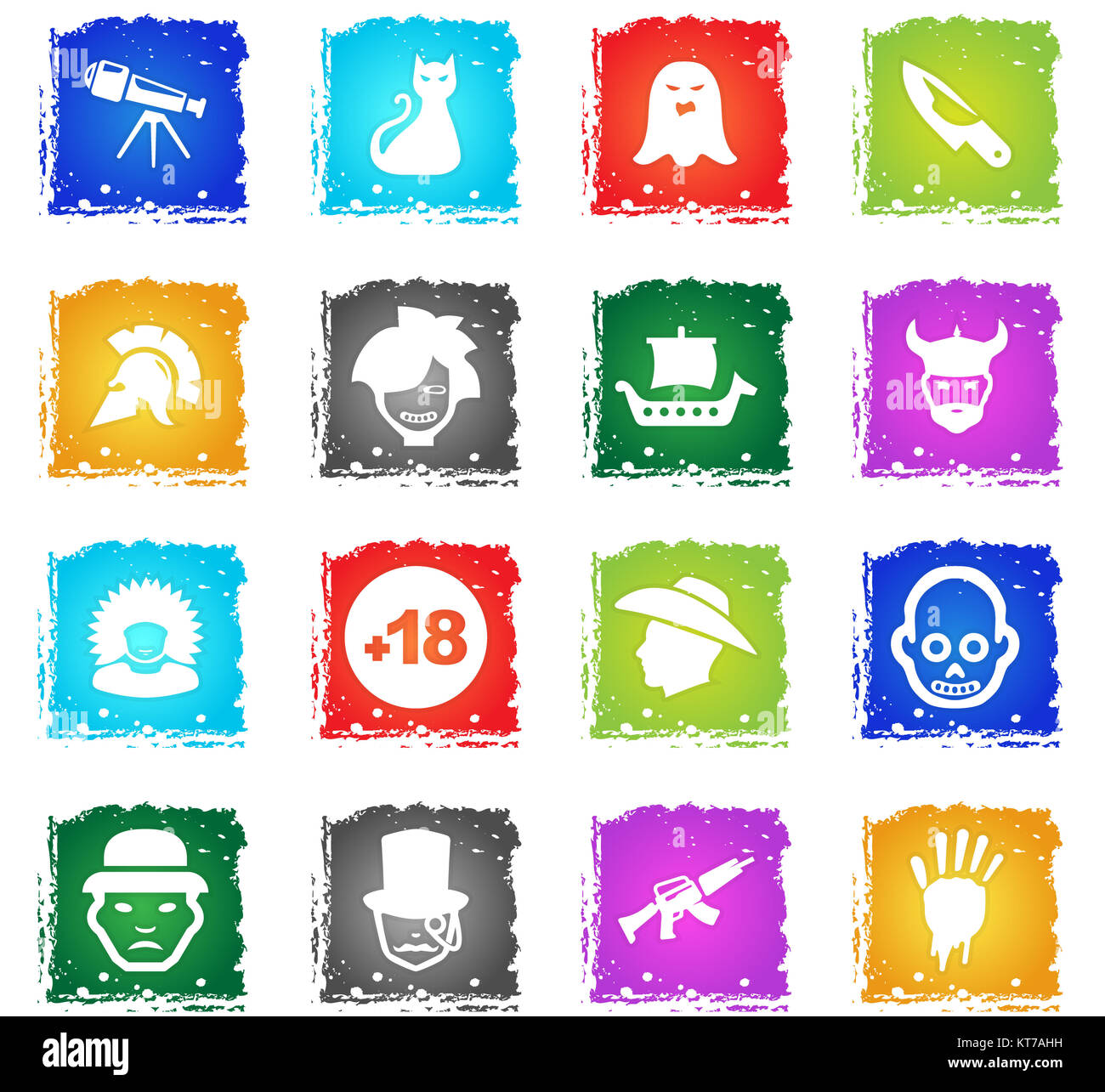 cinema genres icon set Stock Photo - Alamy