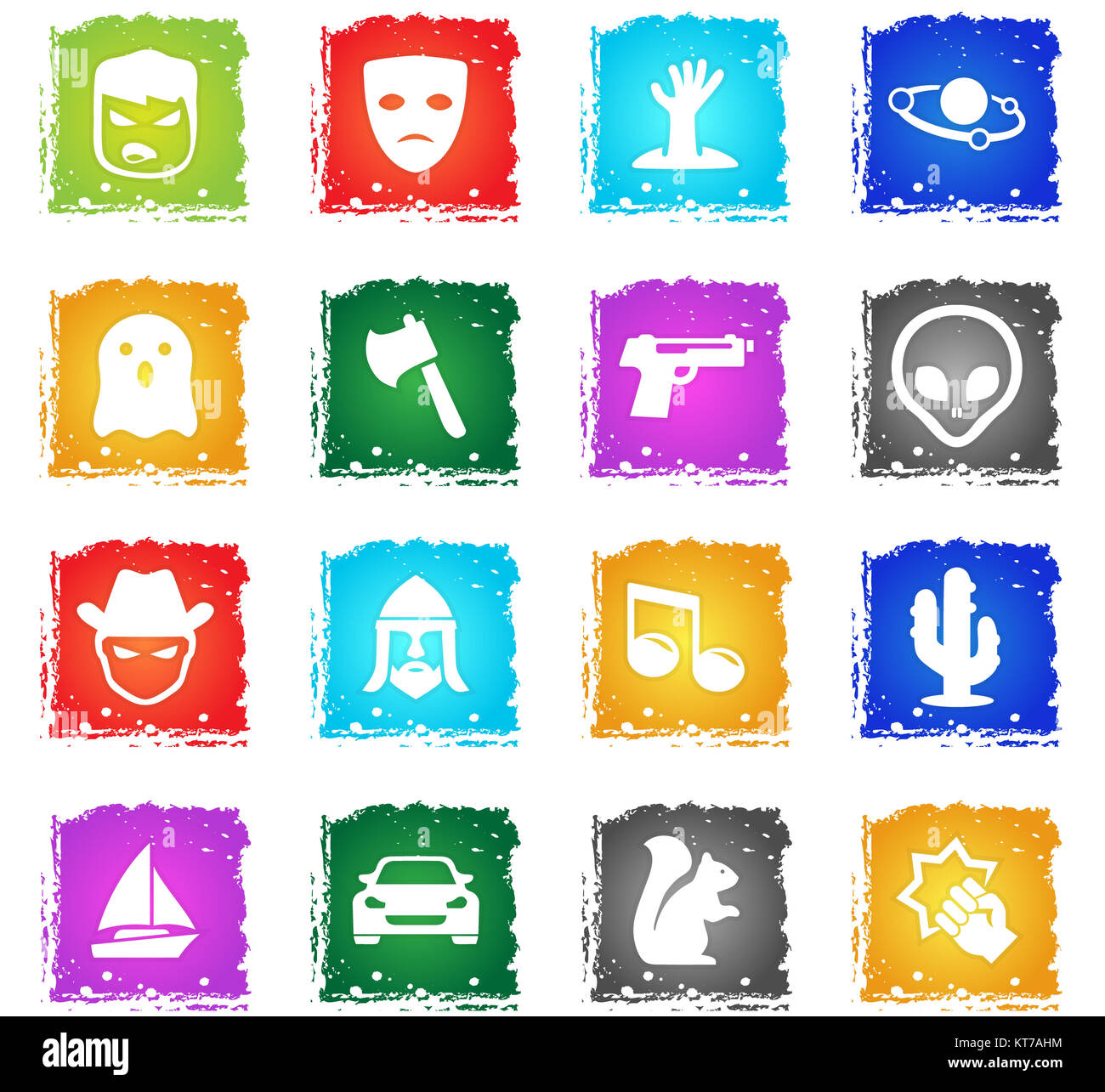 cinema genres icon set Stock Photo - Alamy