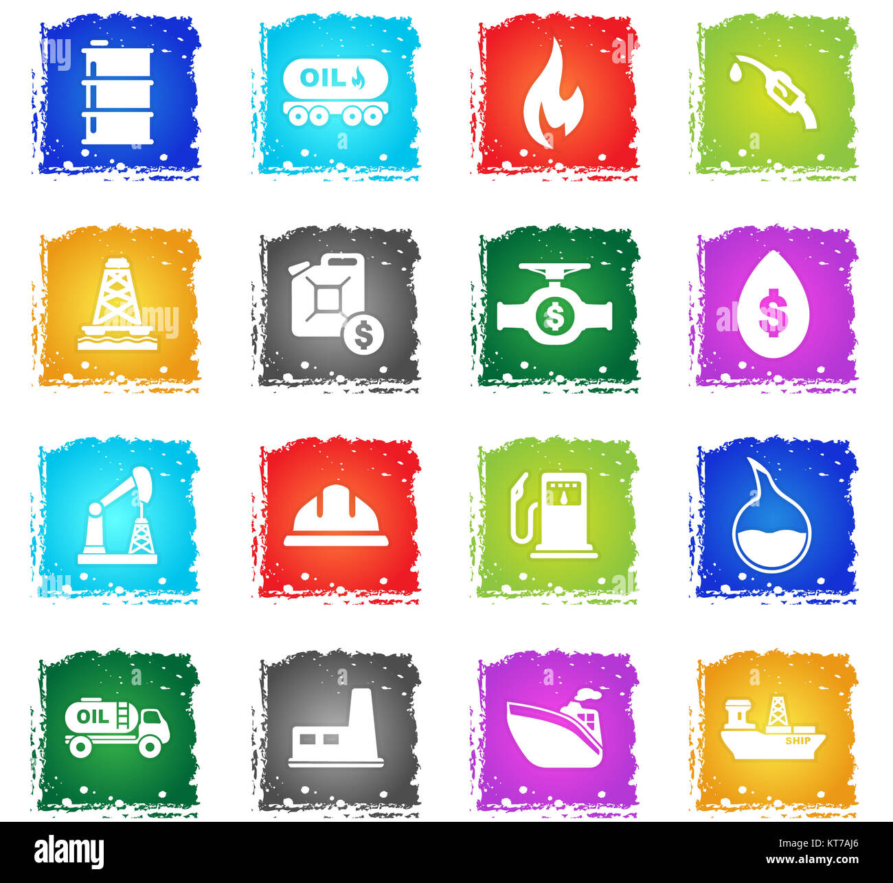 extraction of oil icon set Stock Photo - Alamy