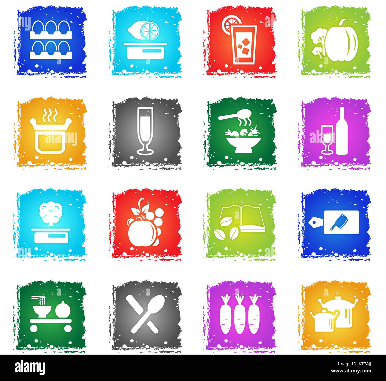 food and kitchen icon set Stock Photo - Alamy