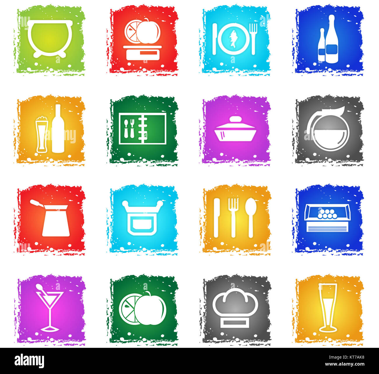 food and kitchen icon set Stock Photo - Alamy