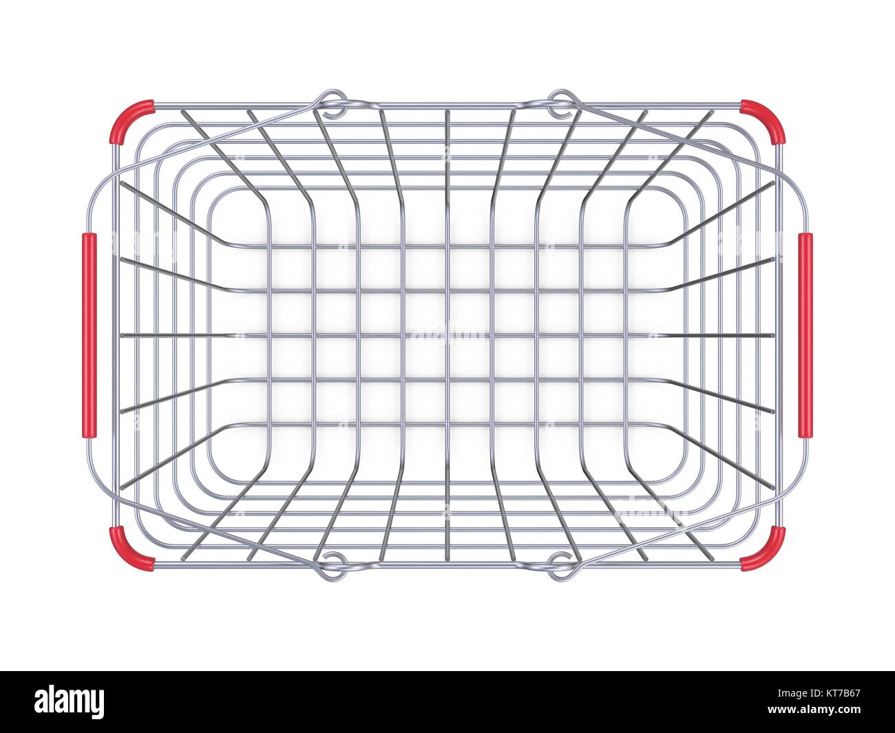Metal shopping basket top view 3D Stock Photo - Alamy
