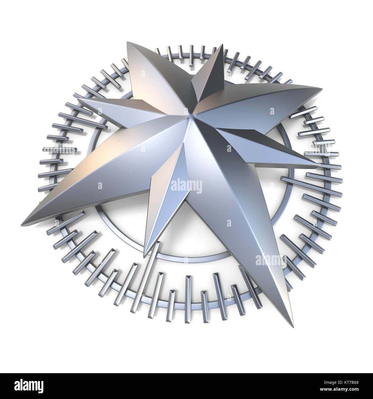 Metallic compass rose 3D Stock Photo - Alamy