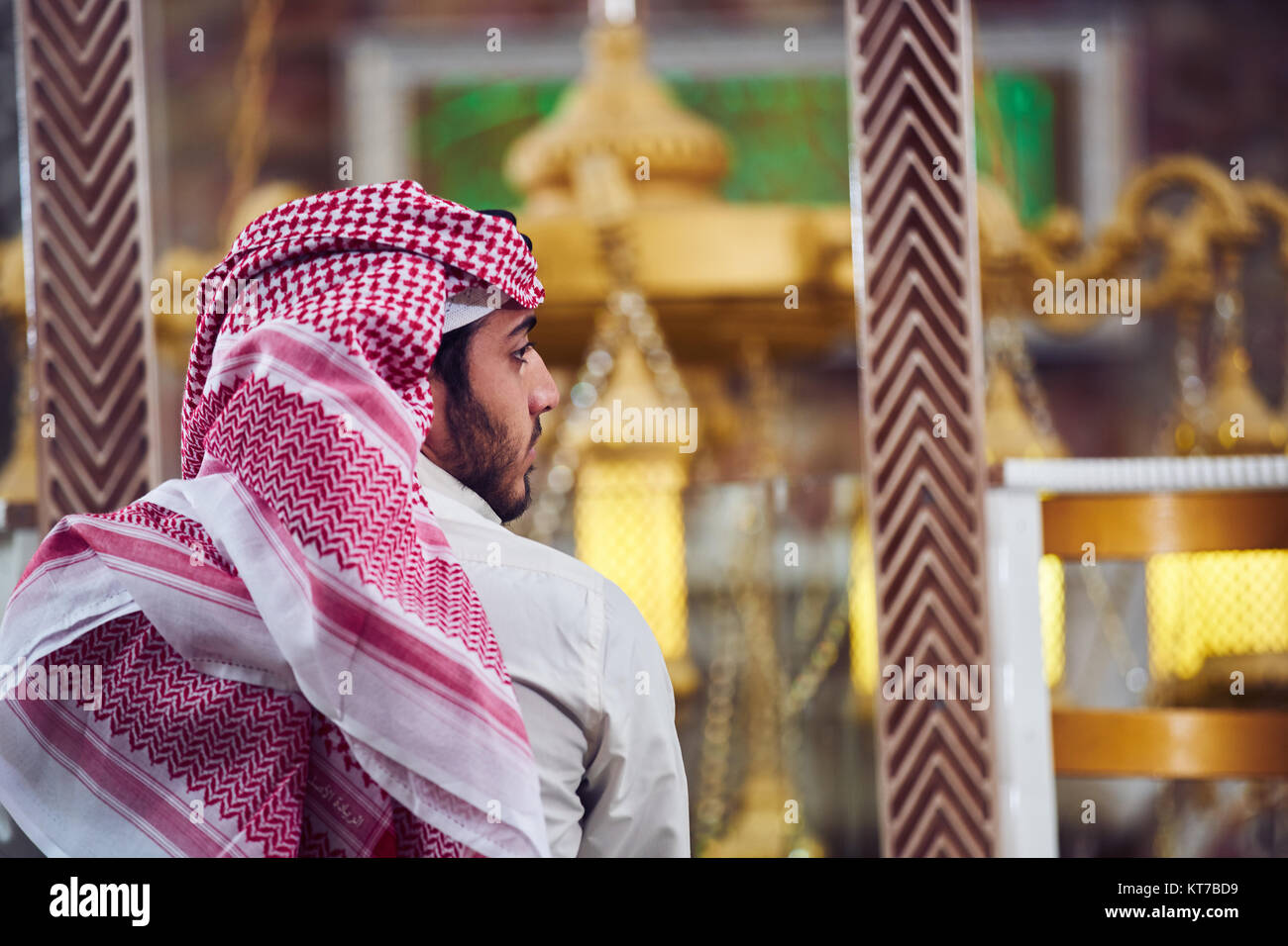 Religious muslim man praying inside the mosque Stock Photo - Alamy