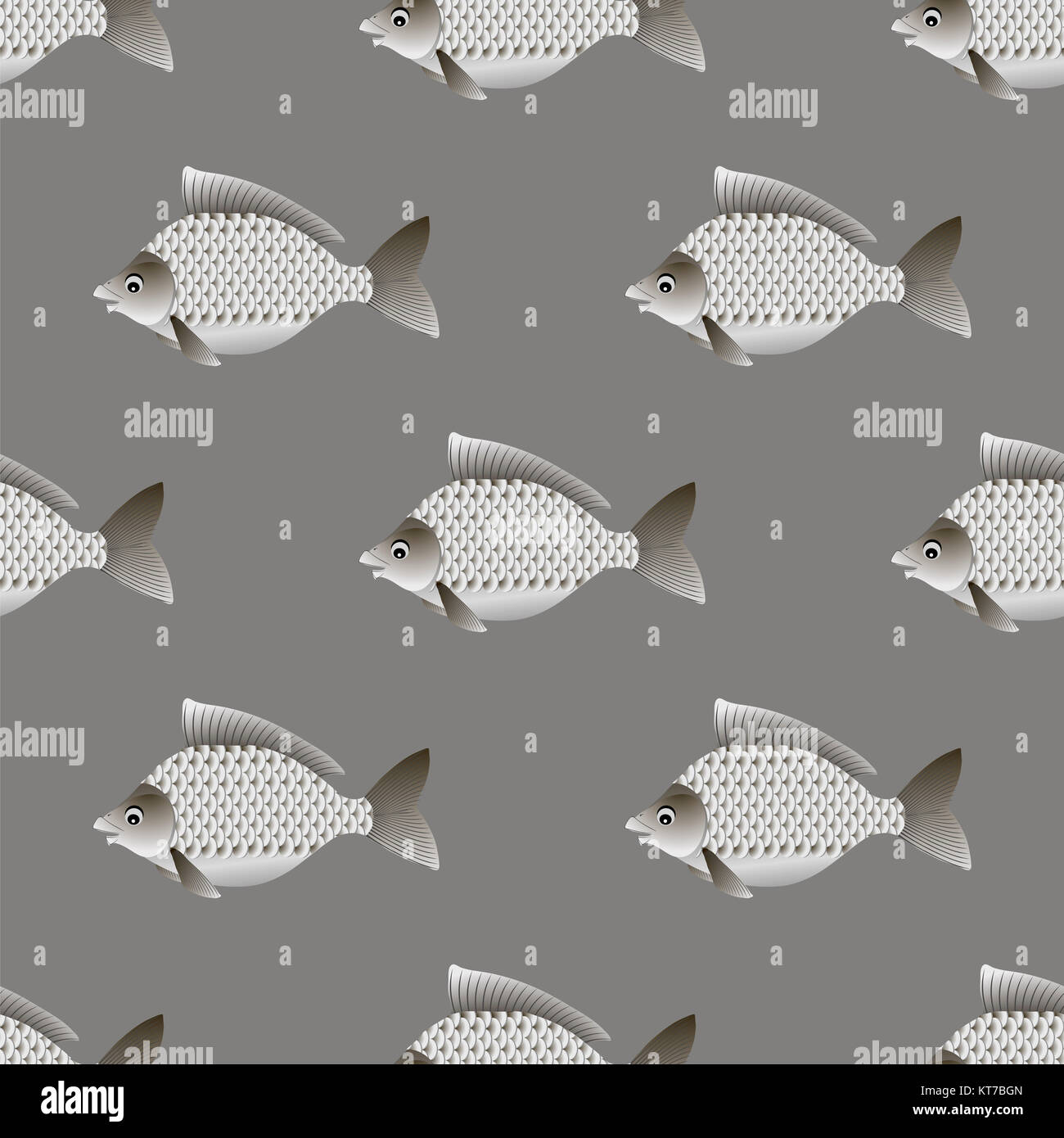 Fish Carp Seamless Pattern Stock Photo - Alamy