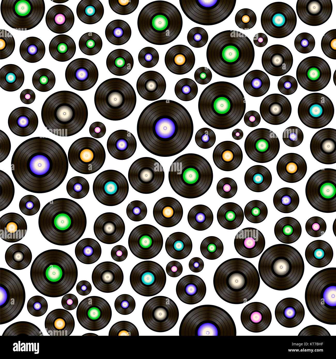 Black Vynil Records Seamless Pattern Stock Photo - Alamy