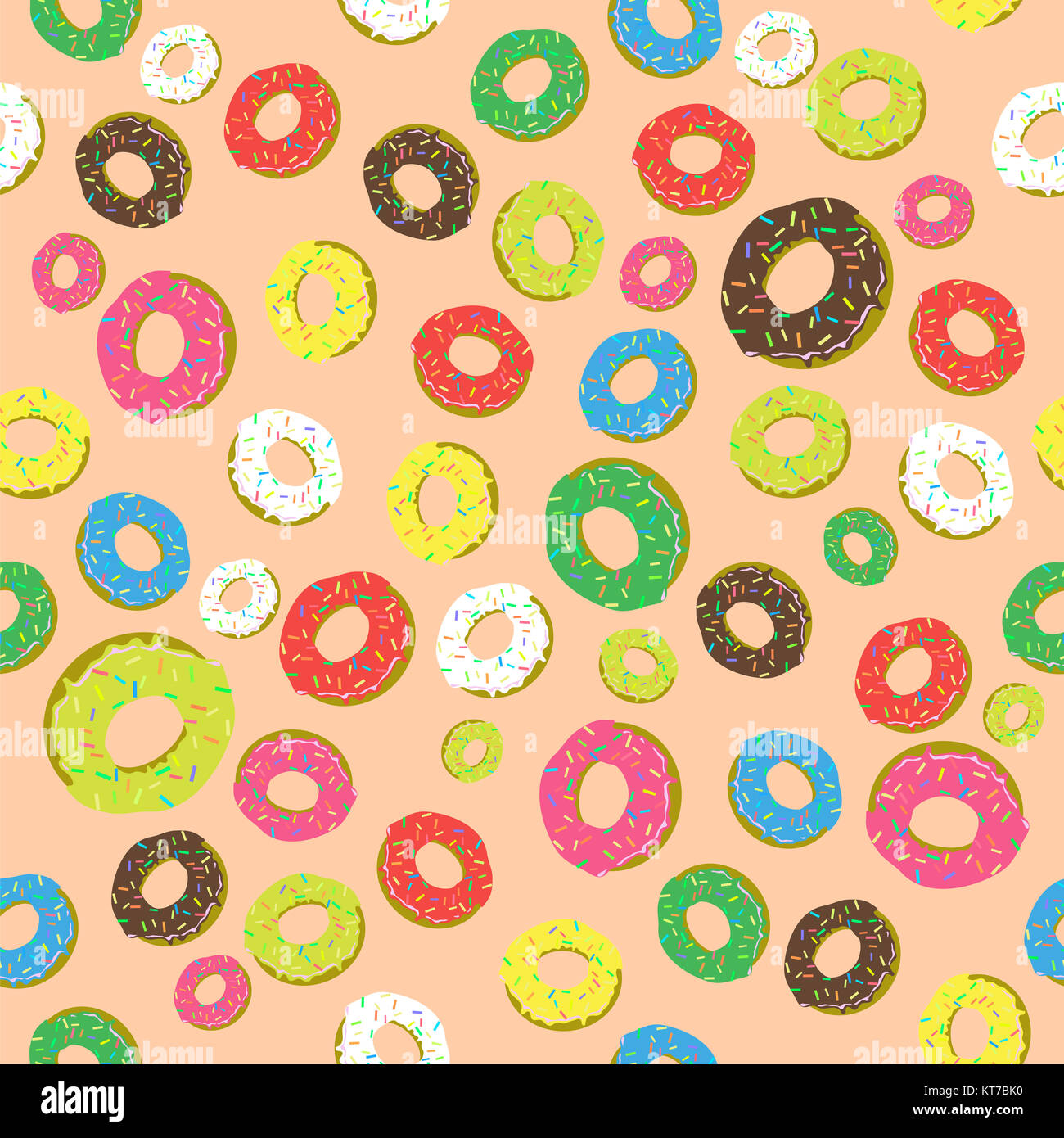 Colorful Fresh Sweet Donuts Seamless Pattern Stock Photo - Alamy