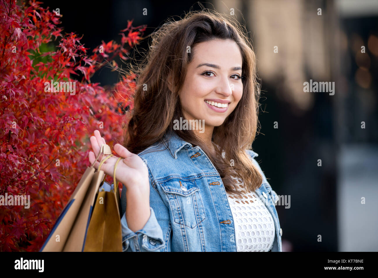 Pretty girl with shopping bags having fun, shopper, shopaholic Stock ...