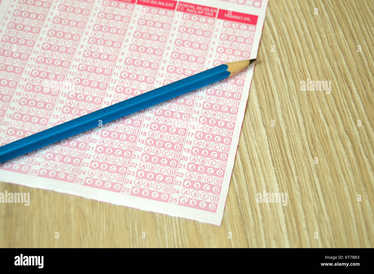 Exam optics, optical paper, student and exam optics paper, marked ...