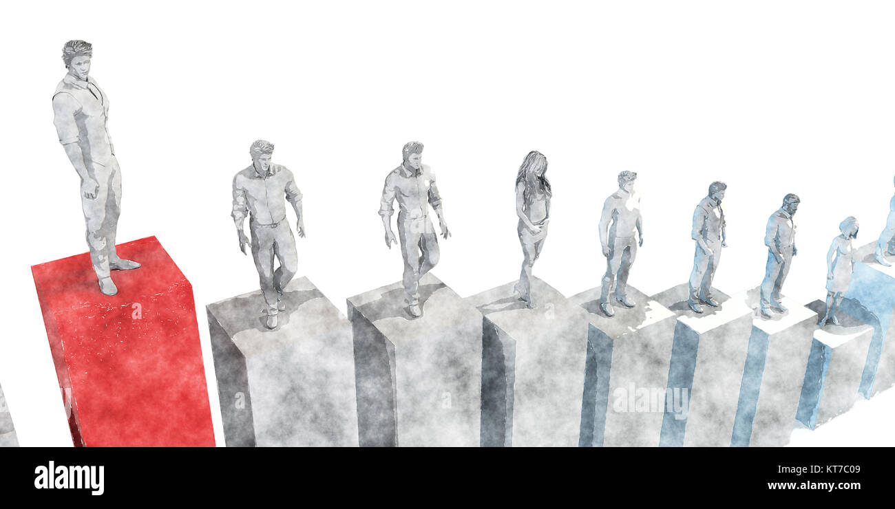 People Standing on Bar Chart Stock Photo - Alamy