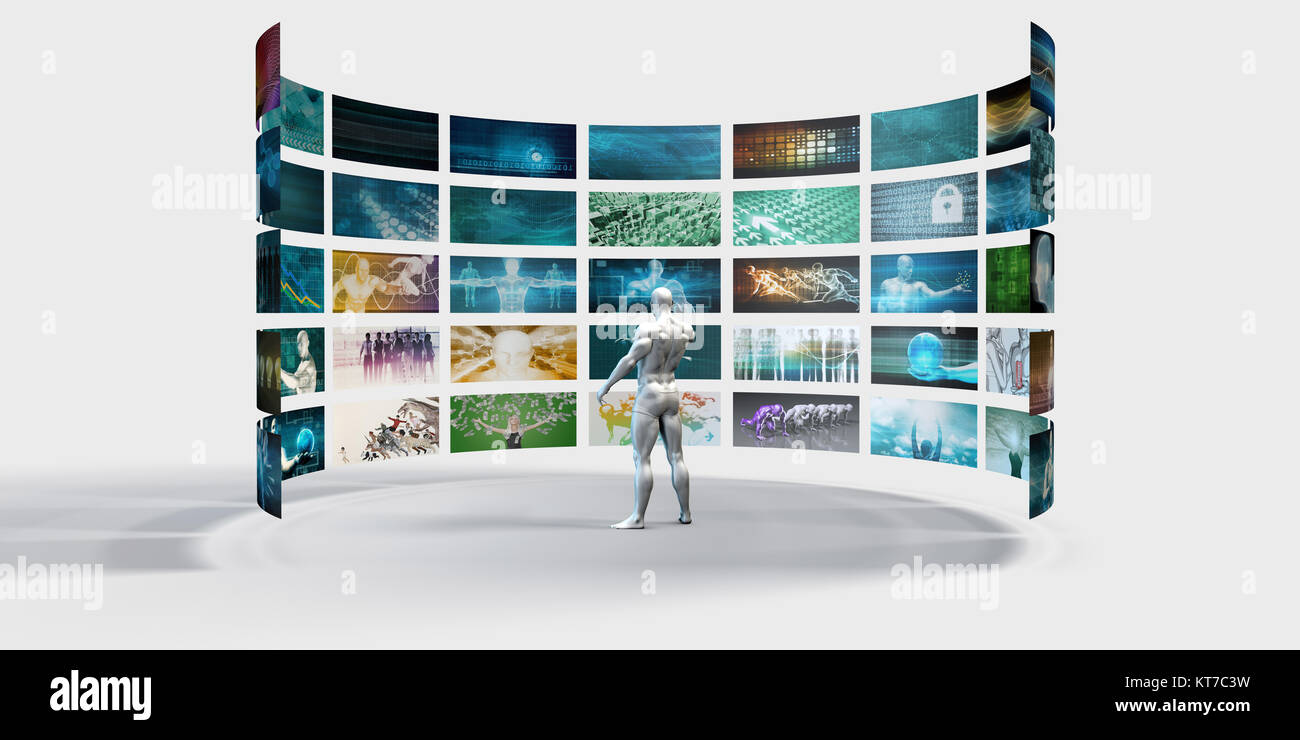Video Wall on White Background Stock Photo - Alamy