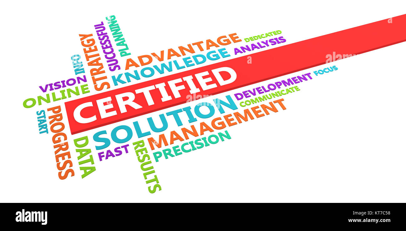 Certified Word Cloud Stock Photo - Alamy