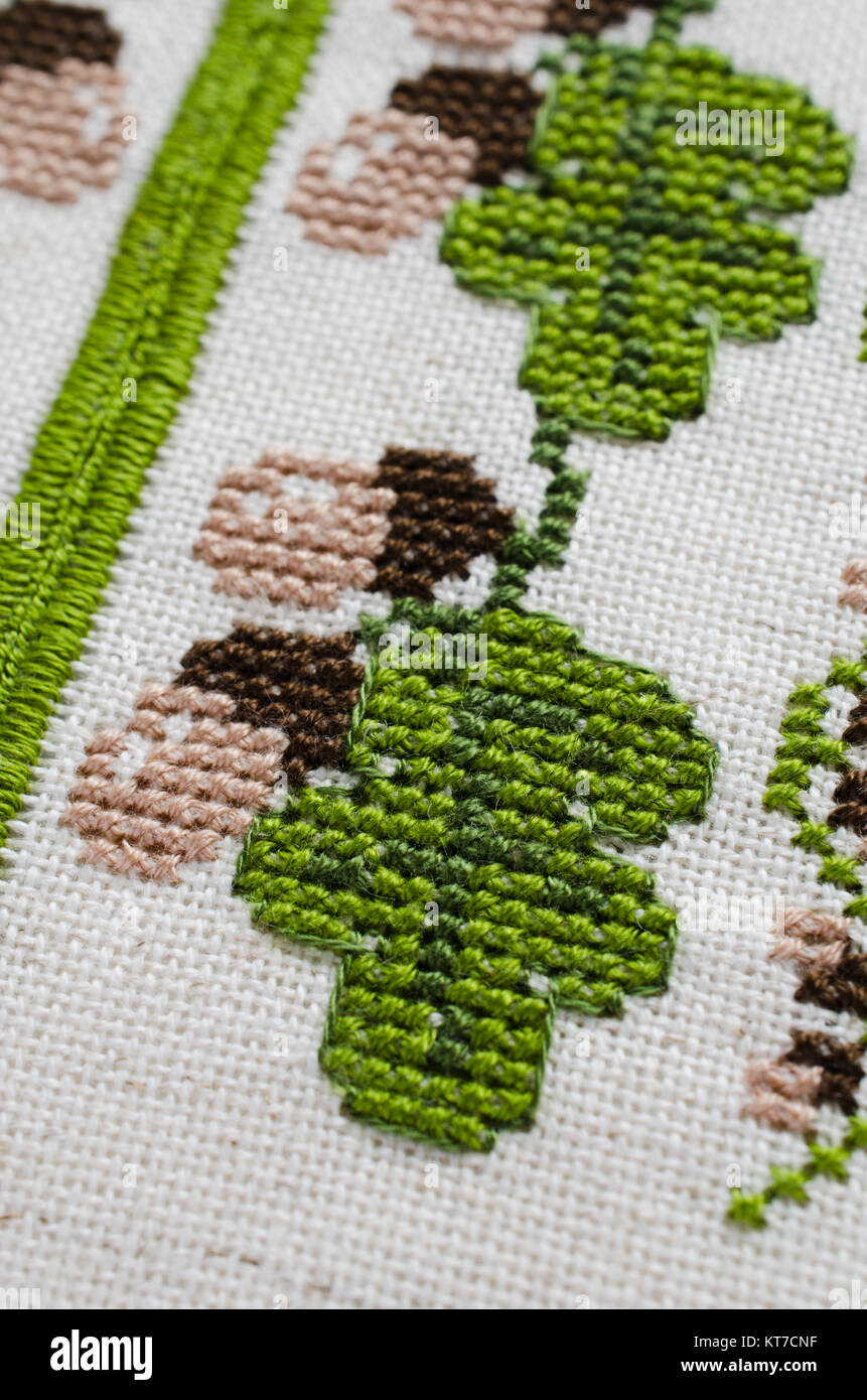 Cross stitch border embroidery hi-res stock photography and images - Alamy