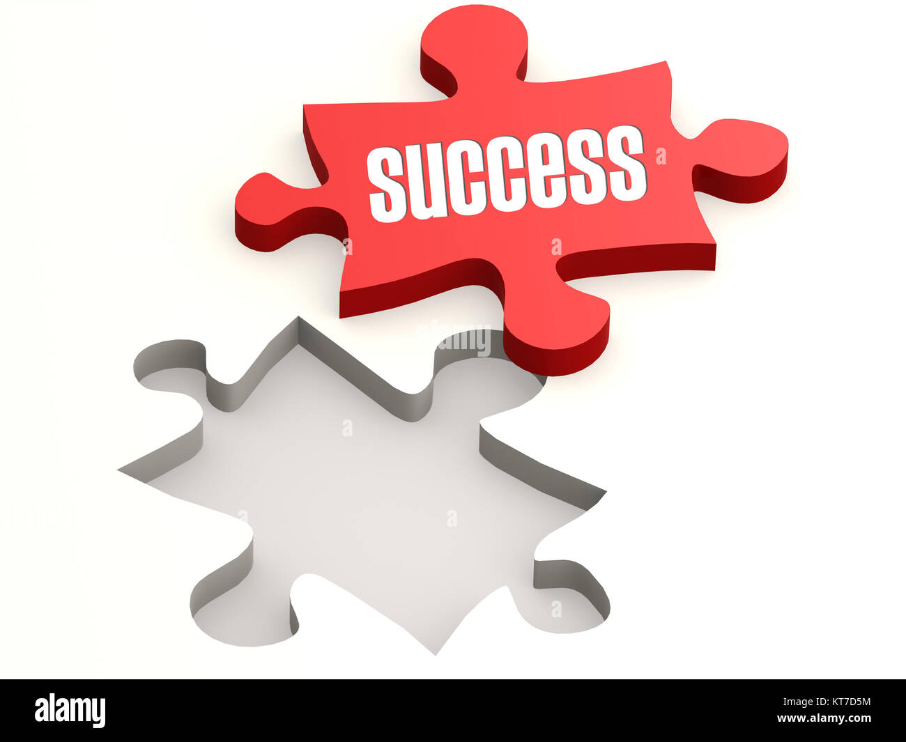 Success concept with red puzzle Stock Photo - Alamy
