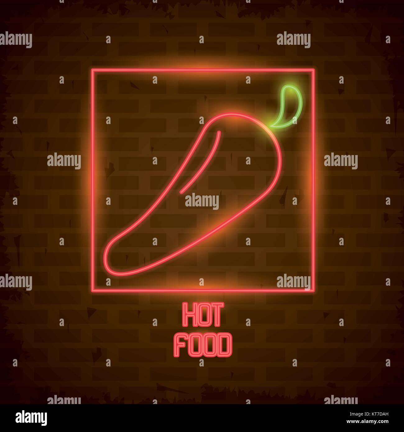 Hot food neon lights advert Stock Vector Image & Art - Alamy