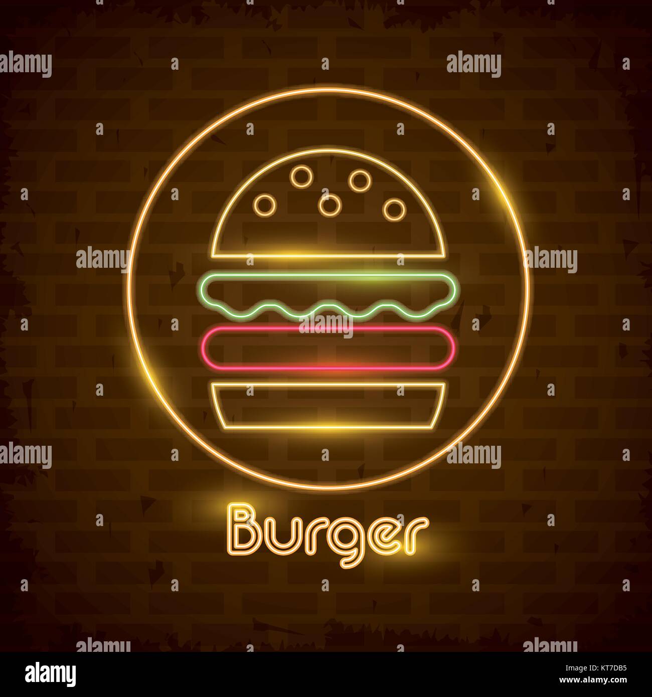 Hamburger neon lights icon Stock Vector Image & Art - Alamy