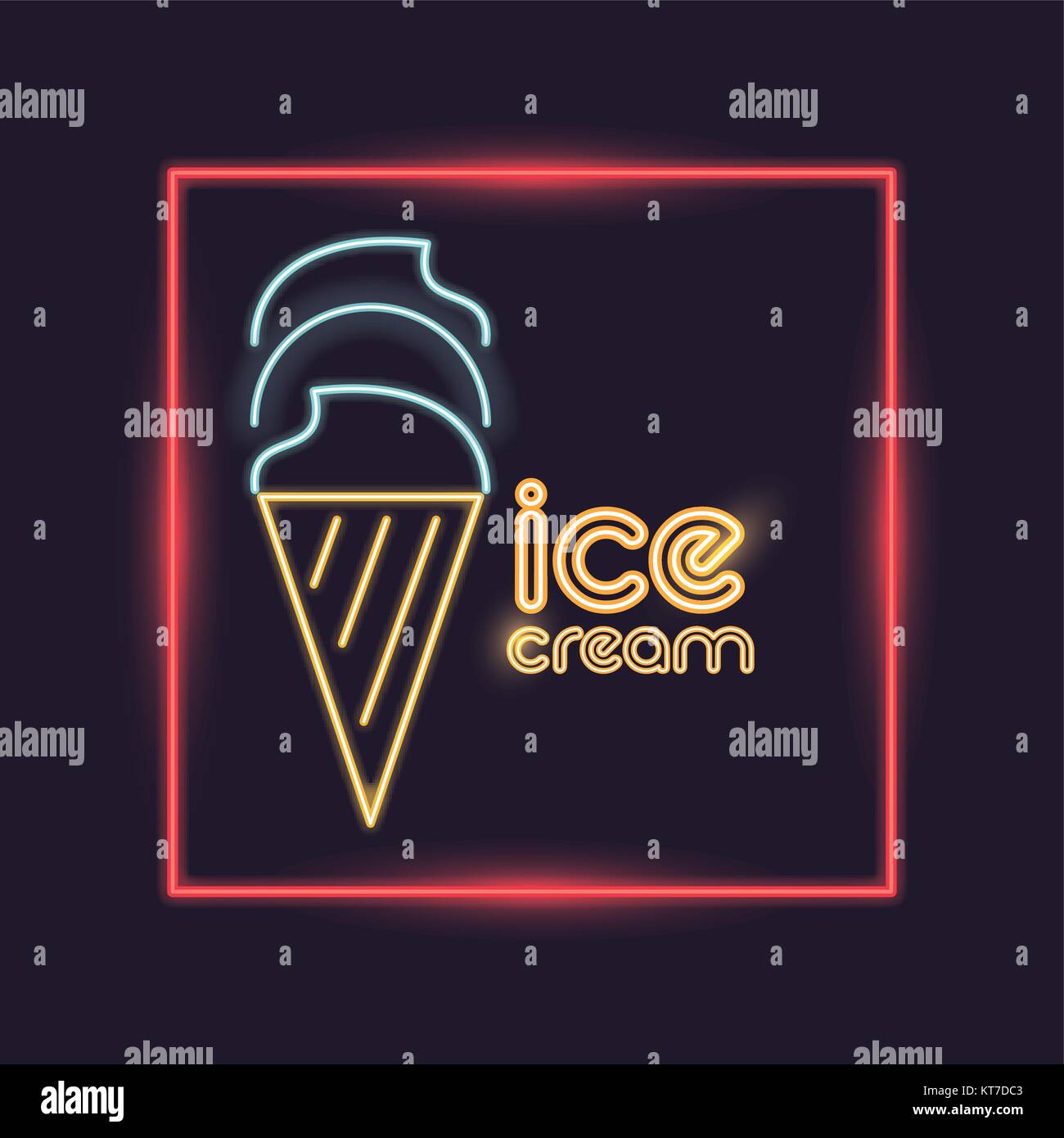 Ice cream neon lights Stock Vector Image & Art - Alamy