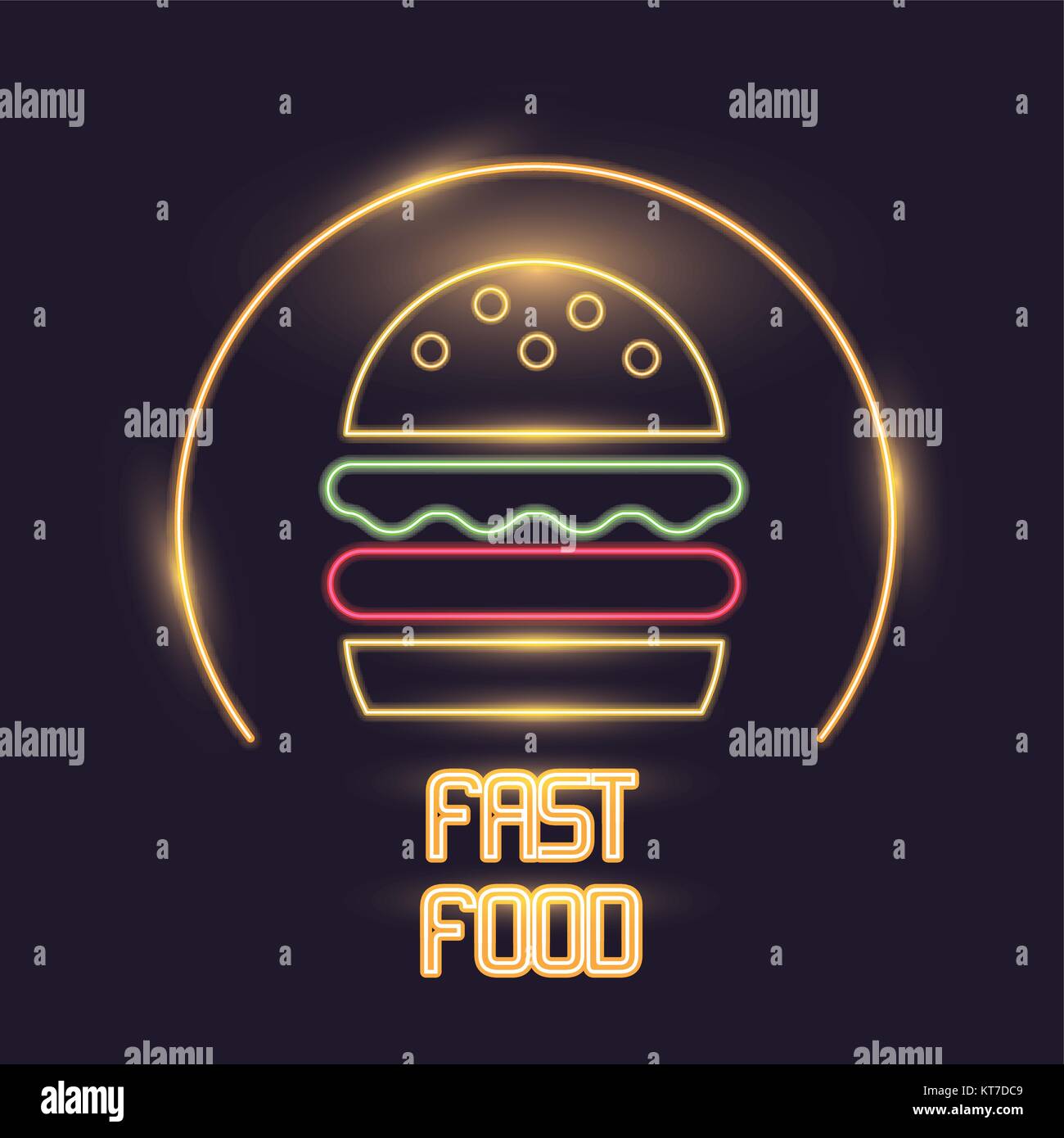 Hamburger neon lights icon Stock Vector Image & Art - Alamy