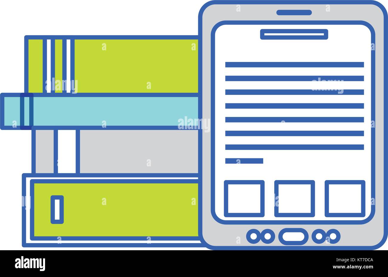 Tablet and books of ebook download and elearning theme Isolated design ...